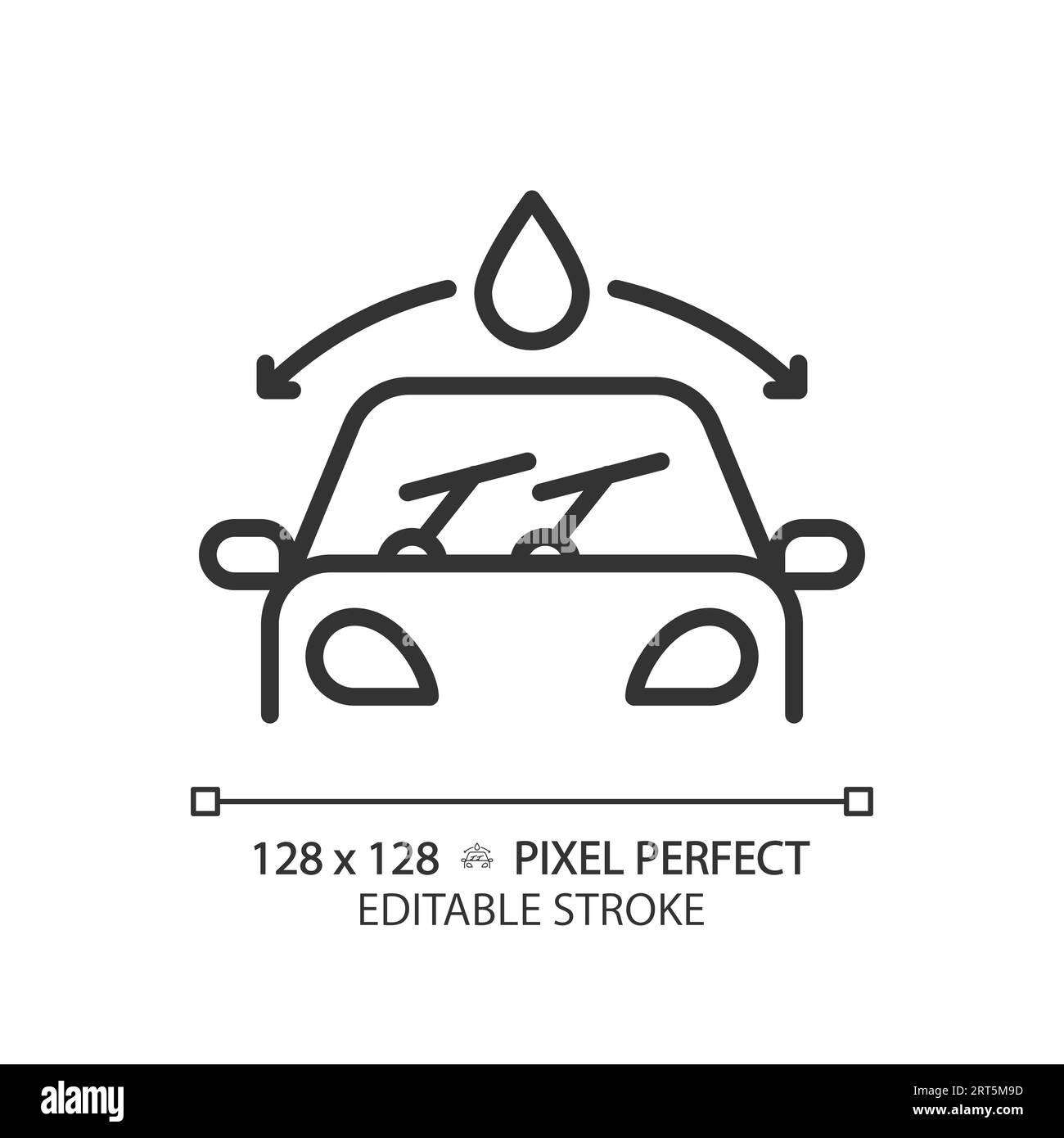 2D customizable thin line black car windshield icon Stock Vector Image ...