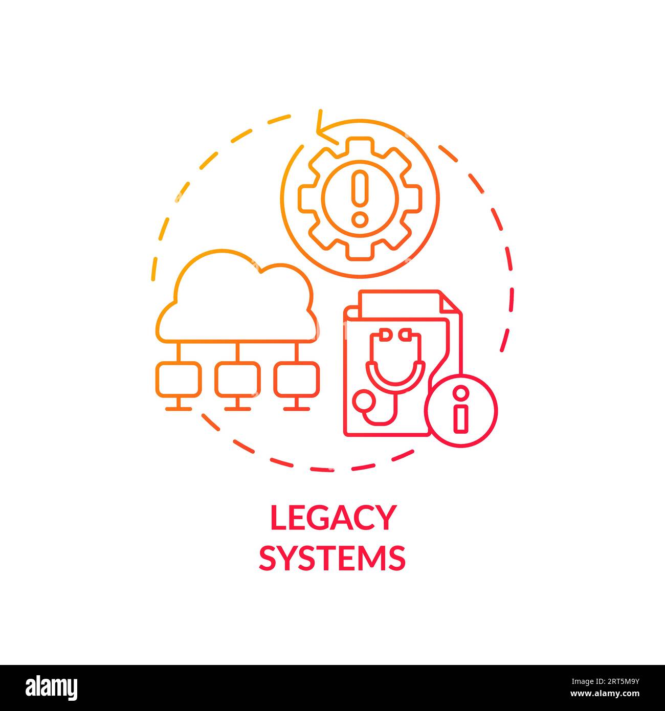 Red Linear Gradient Icon Legacy Systems Concept Stock Vector Image And Art Alamy