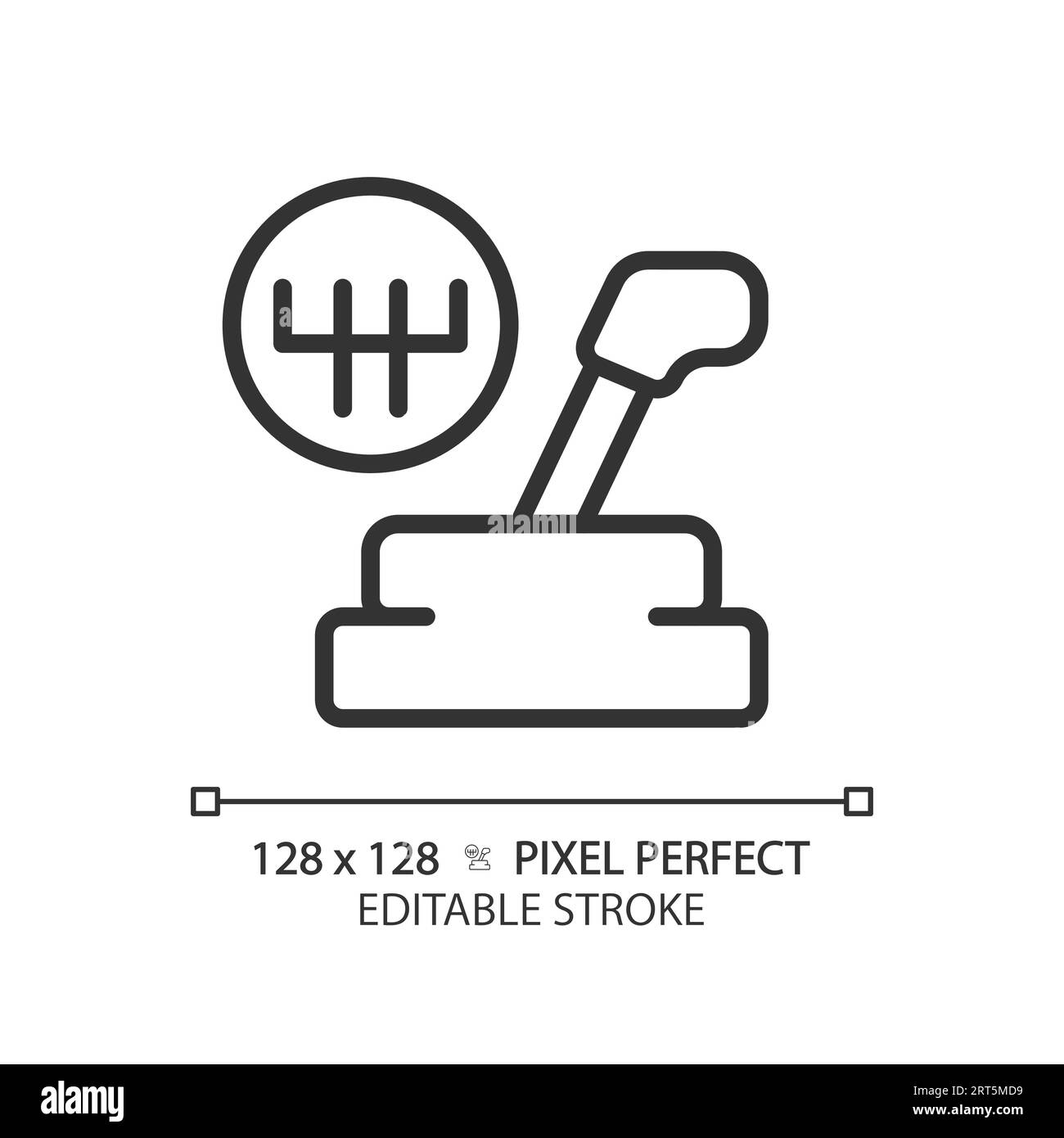 2D customizable thin line black car gear lever icon Stock Vector Image ...