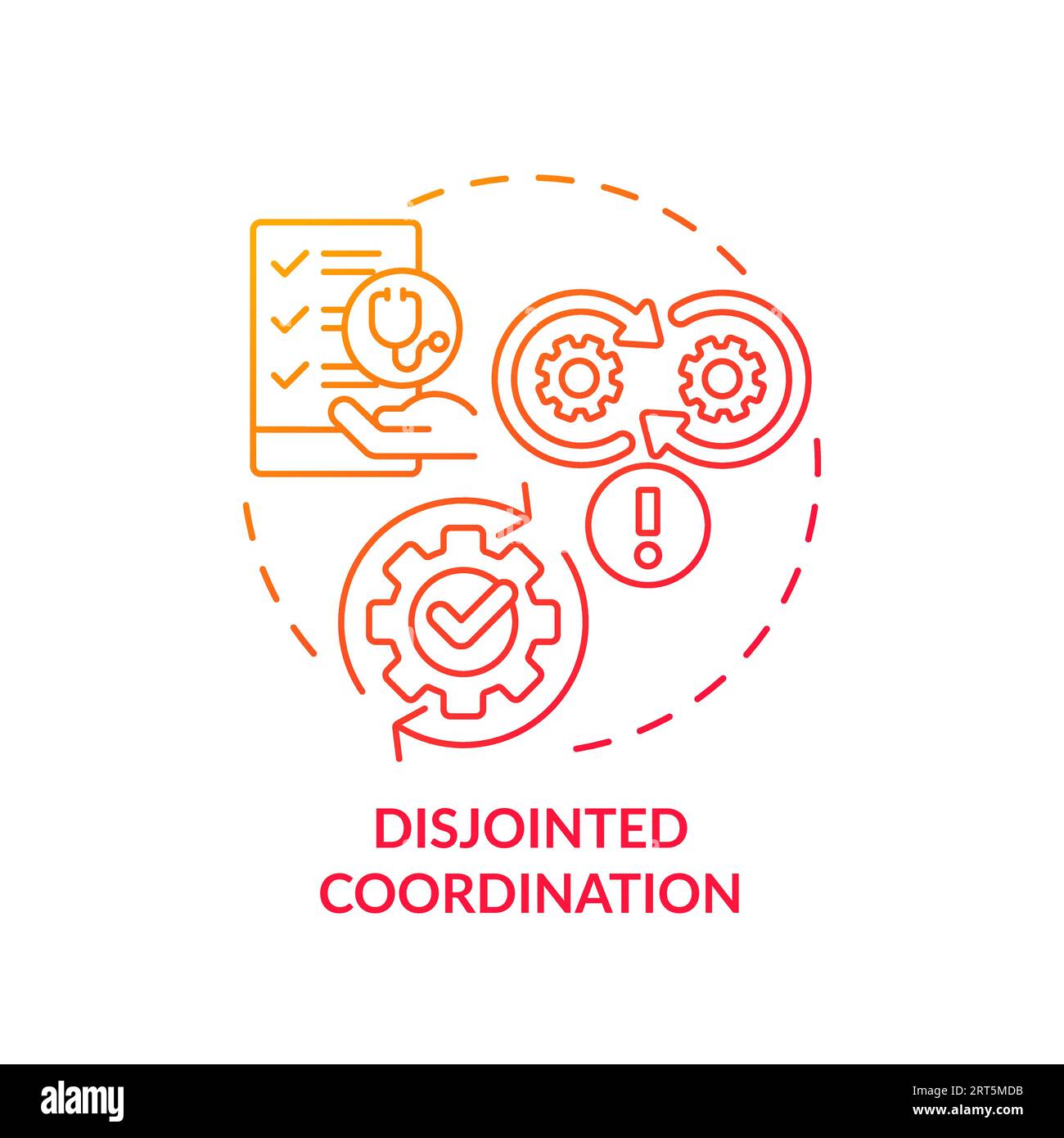 Red linear gradient icon disjointed coordination concept Stock Vector ...