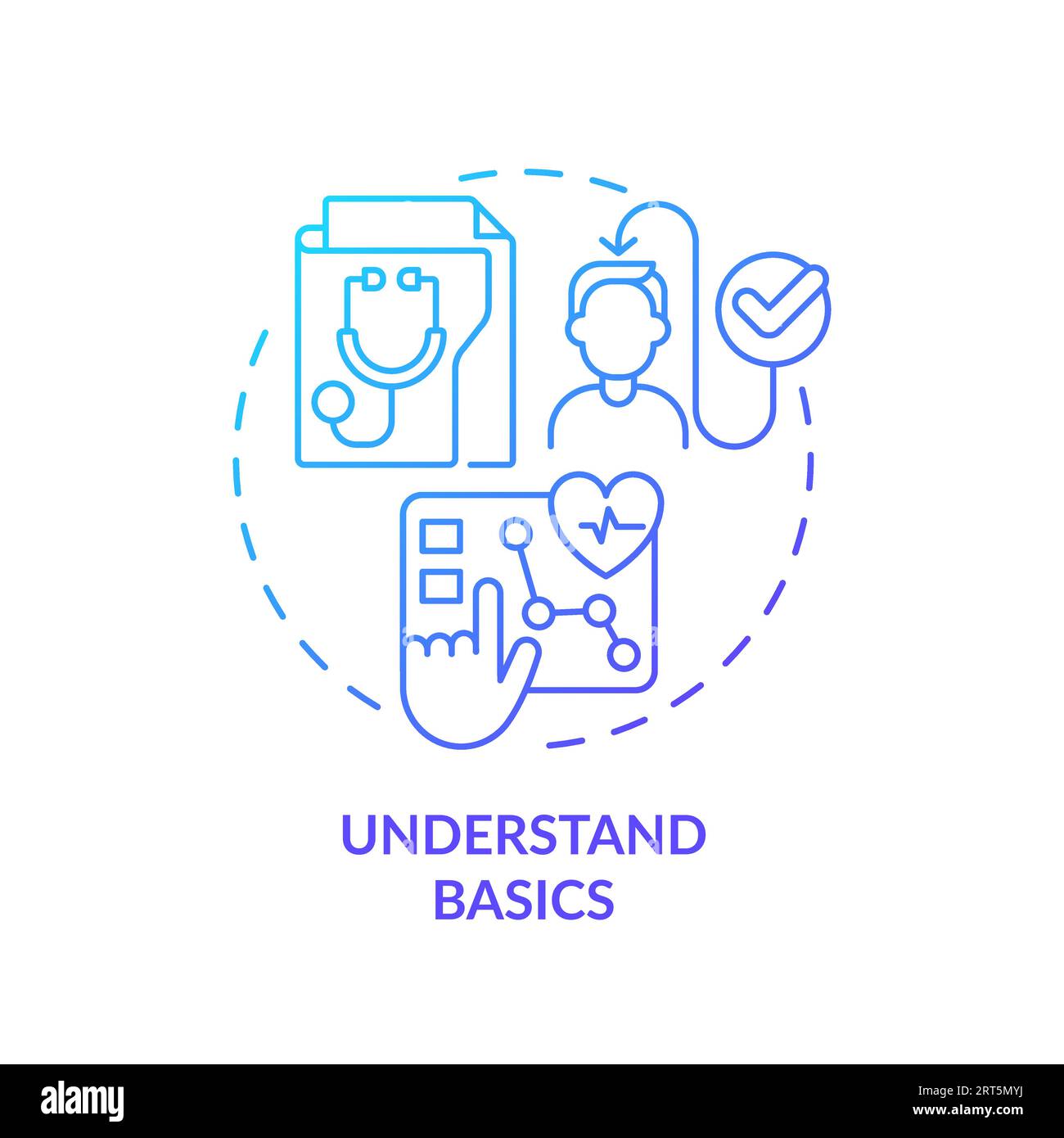 Blue linear gradient icon understand basics concept Stock Vector Image & Art - Alamy