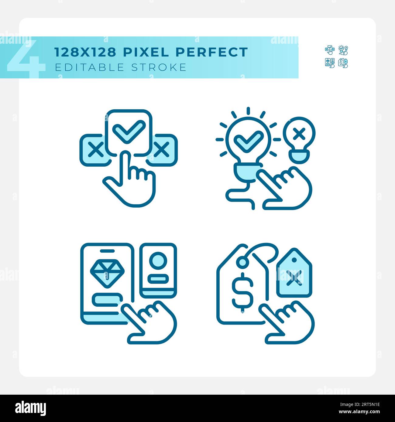 Pixel perfect blue comparisons icons collection Stock Vector Image ...