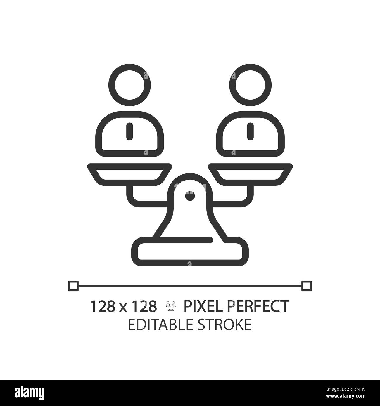 2D editable thin line black people on weight scale icon Stock Vector ...