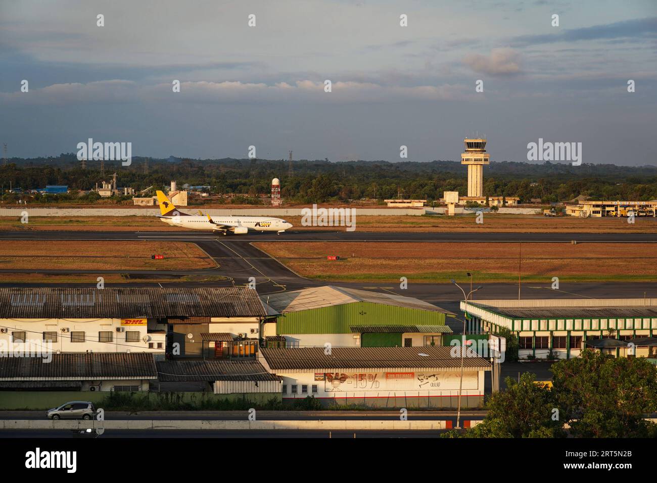 230908 -- LIBREVILLE, Sept. 8, 2023 -- A plane is about to take off at ...