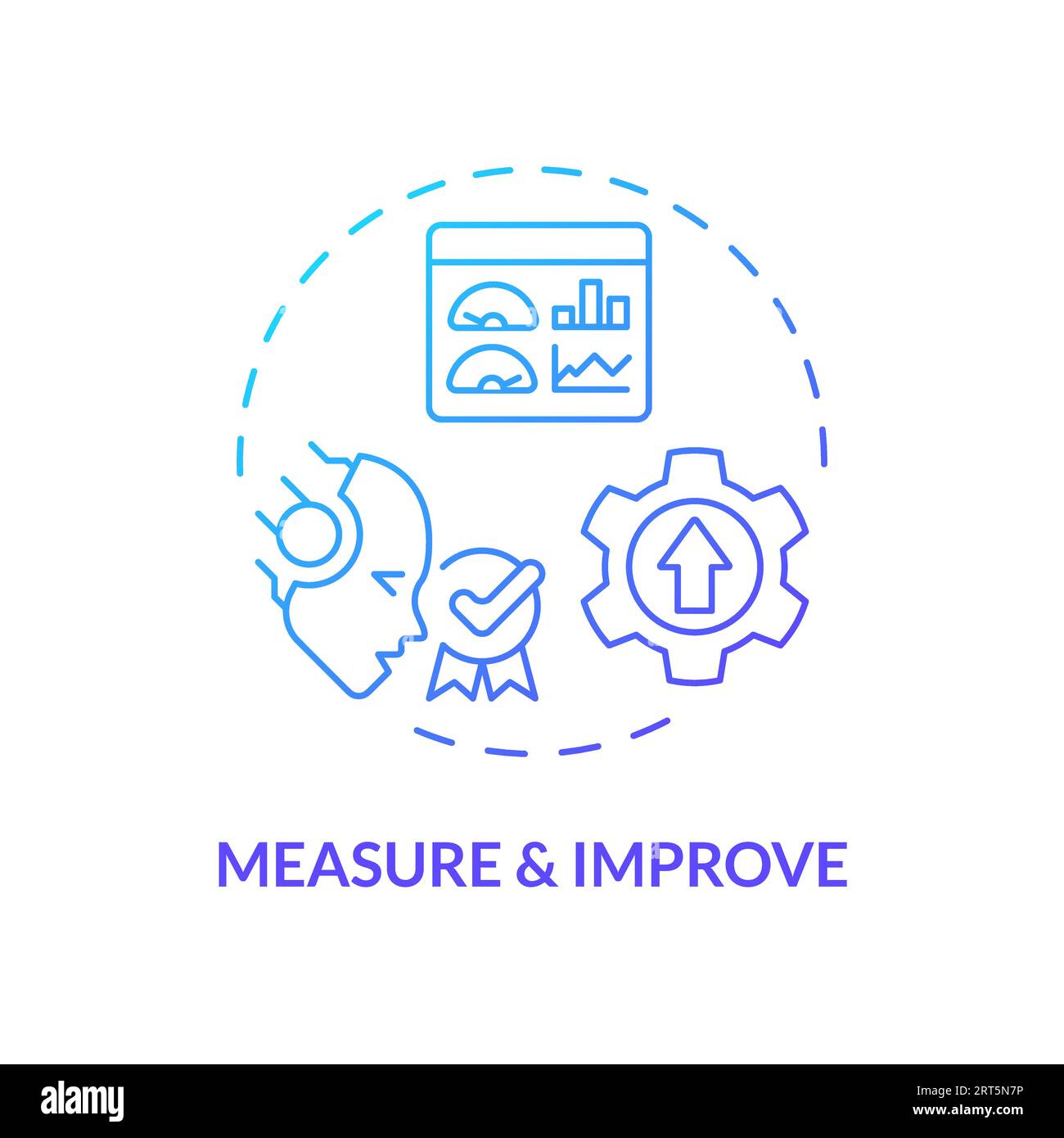 2D thin linear gradient measure and improve icon Stock Vector Image & Art - Alamy