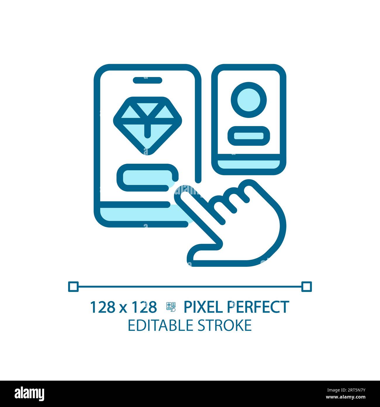 2D customizable thin line blue choosing app icon Stock Vector Image ...