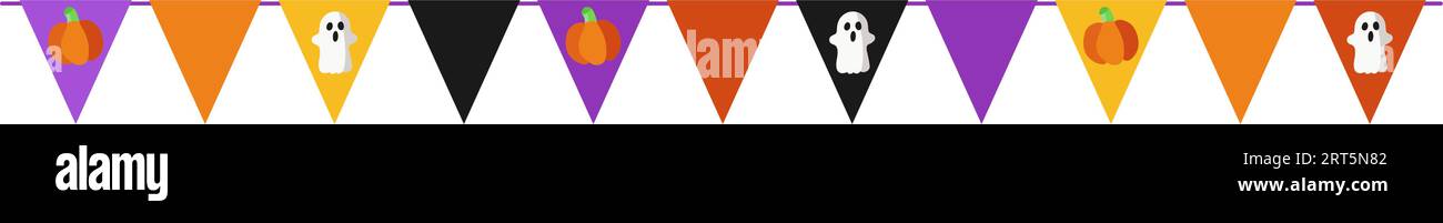 Halloween bunting pennants with ghosts and pumpkins. Garland with ...