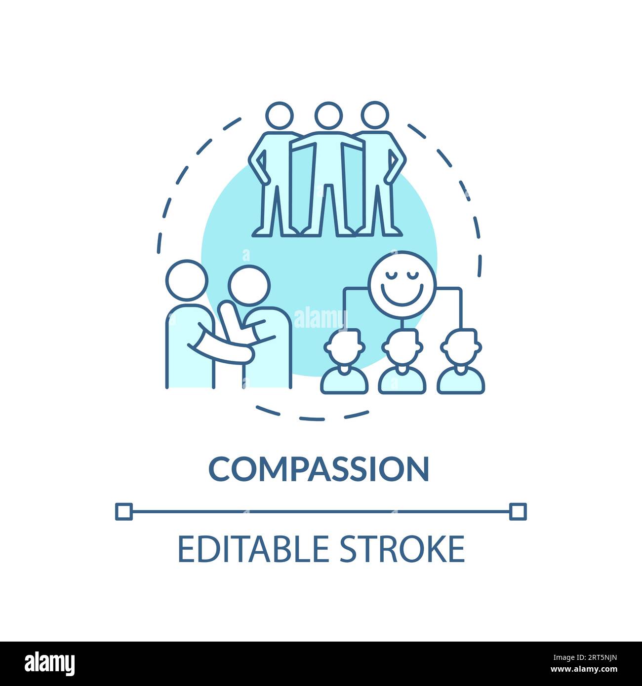 2D customizable thin line icon compassion concept Stock Vector Image ...