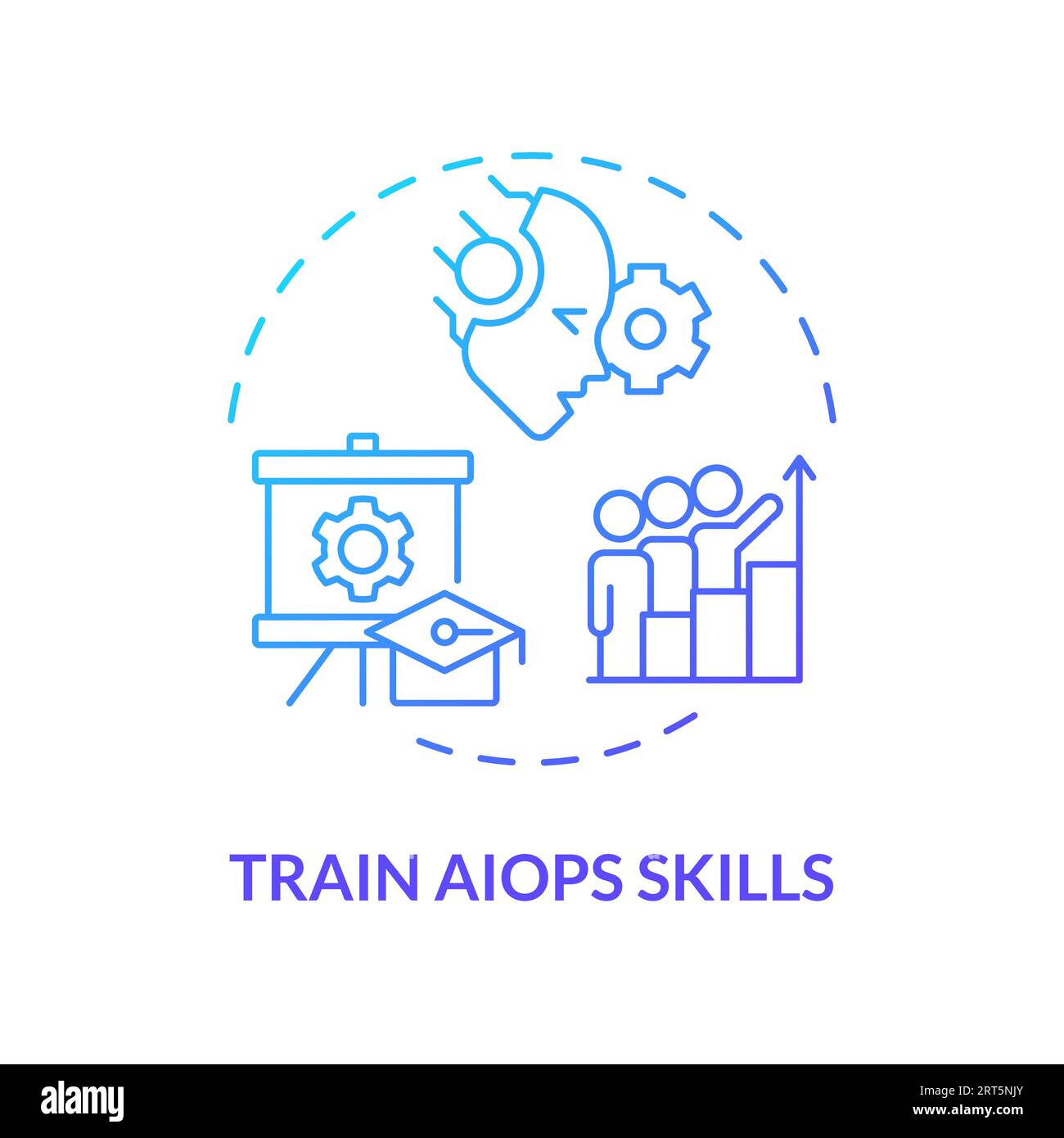 2D thin linear gradient train AI ops skills icon Stock Vector Image & Art - Alamy