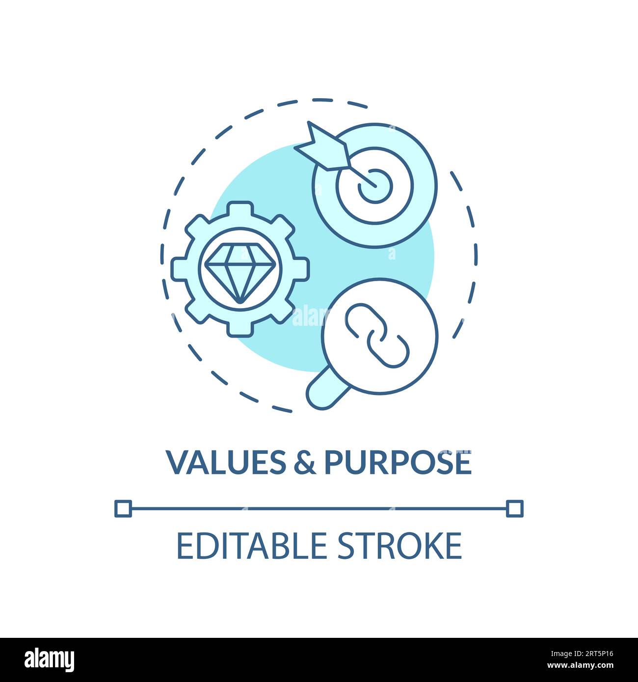 2D customizable thin line icon values and purpose concept Stock Vector Image & Art - Alamy