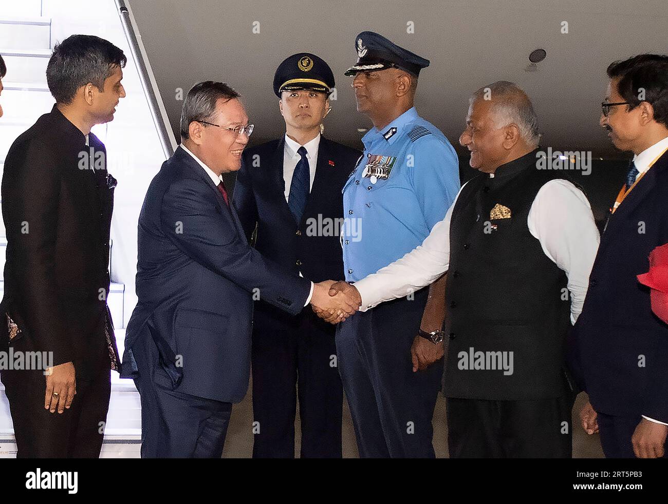 230909 -- NEW DELHI, Sept. 9, 2023 -- Chinese Premier Li Qiang arrives in New Delhi, India on ...