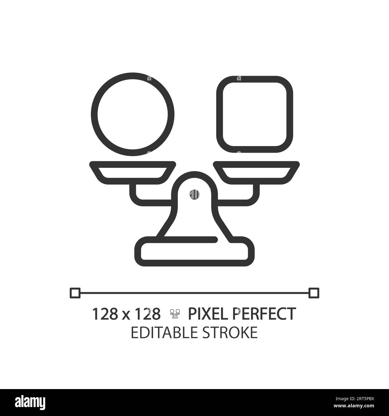 2D editable thin line black shapes on weight scale icon Stock Vector ...