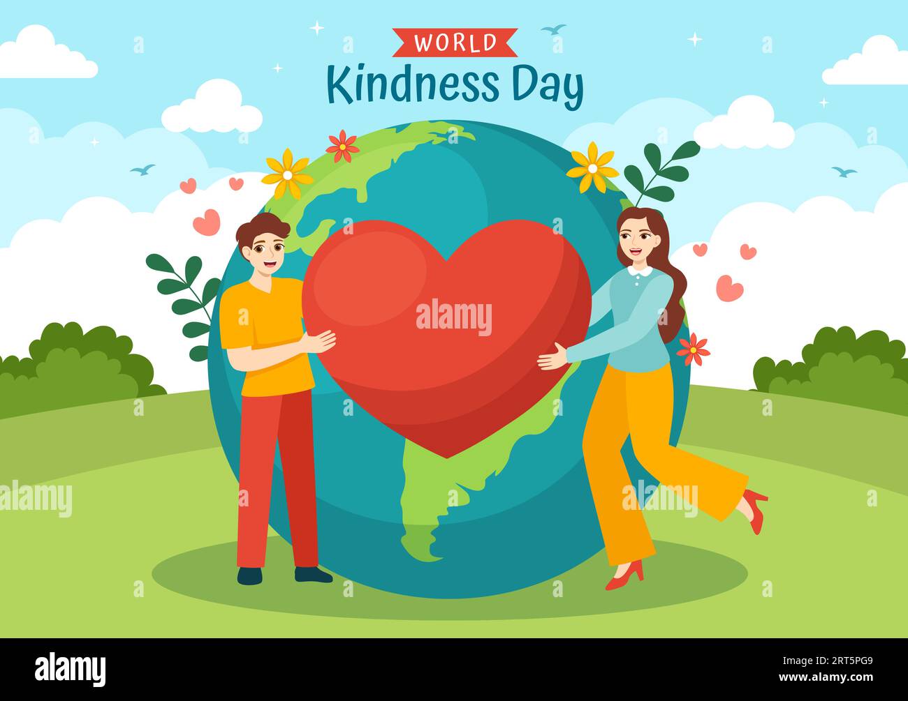 Happy World Kindness Day Vector Illustration on November 13 with Earth ...