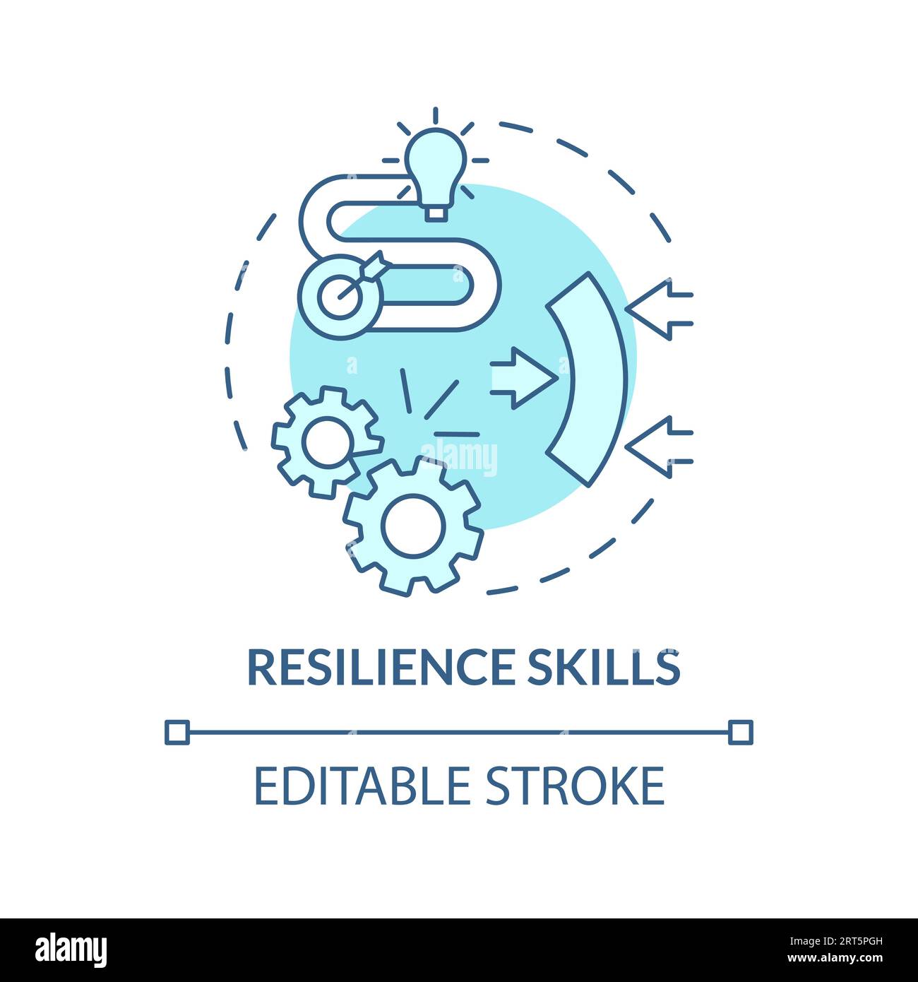 2D customizable thin line icon resilience skills concept Stock Vector ...