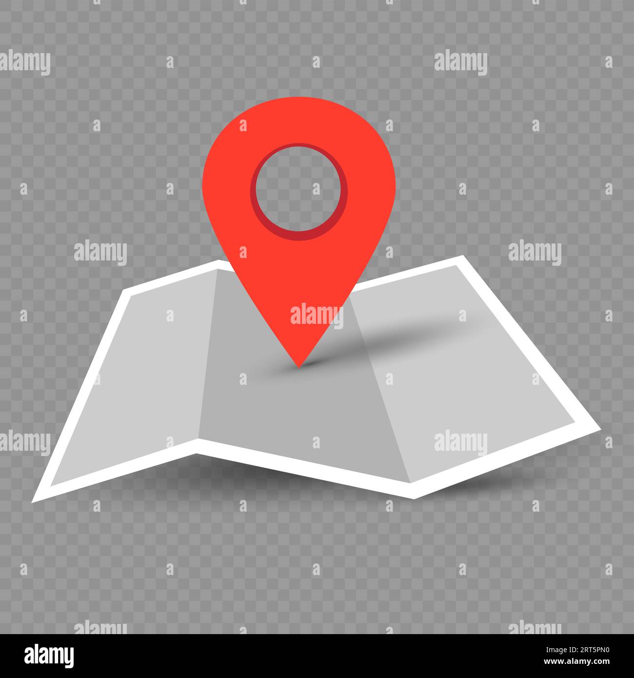Map with pin red direction pointer on folded city map hi-res stock photography and images - Alamy