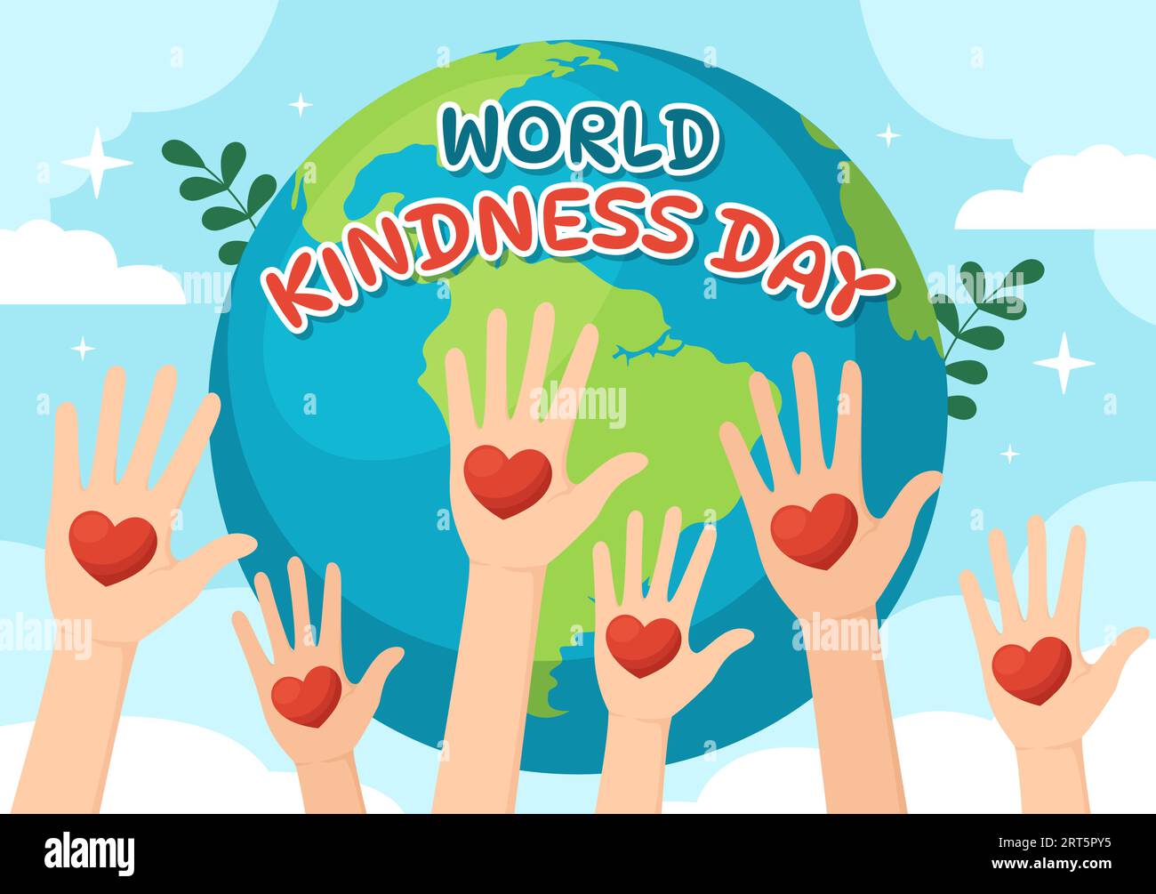 Happy World Kindness Day Vector Illustration on November 13 with Earth ...
