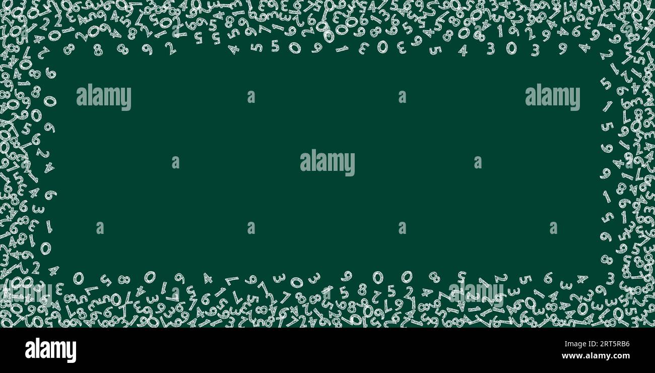 Falling handdrawn chalk numbers. Math study concept with flying digits ...