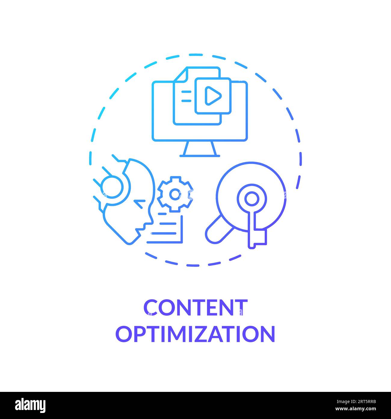 2D gradient content optimization line icon concept Stock Vector Image ...