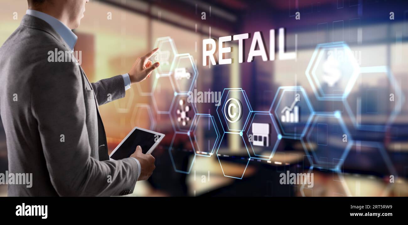 Retail concept marketing channels E-commerce Shopping automation on ...