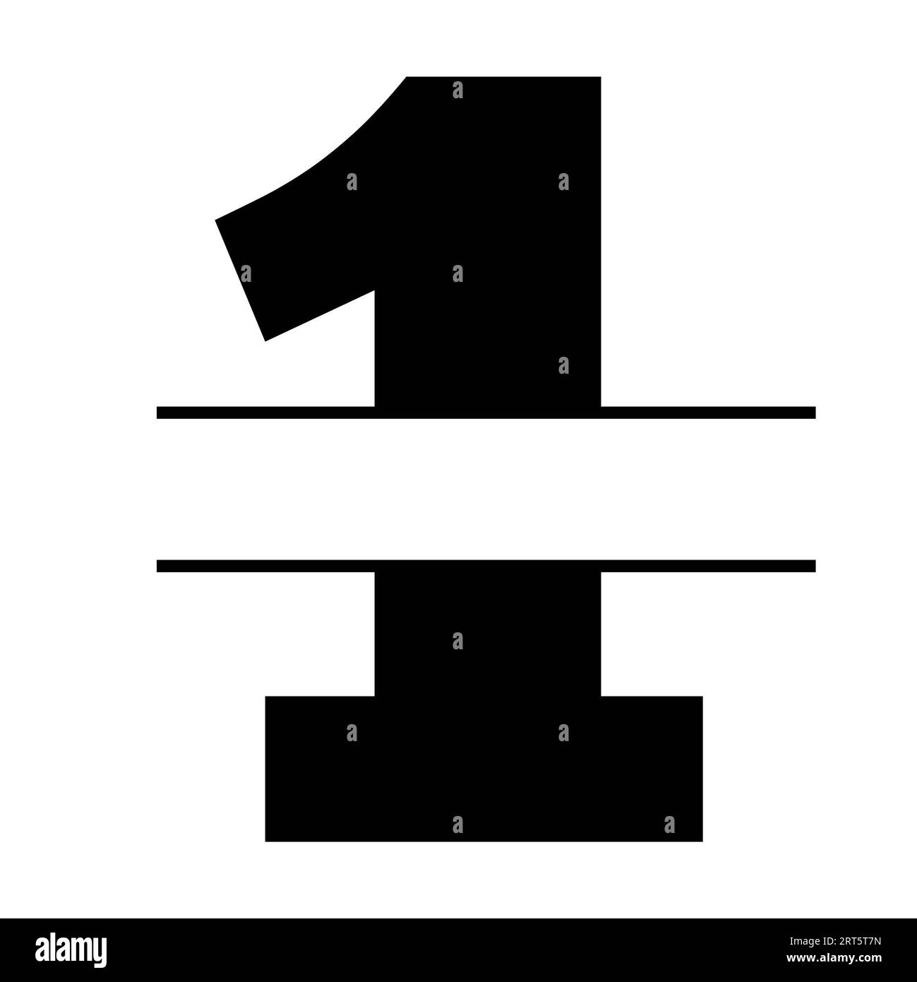 One monogram, split name frame on white background. Isolated ...