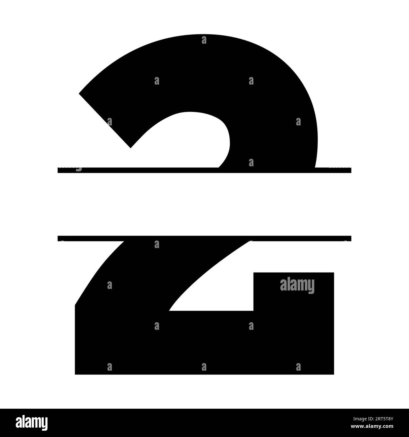 Two monogram, split name frame on white background. Isolated ...