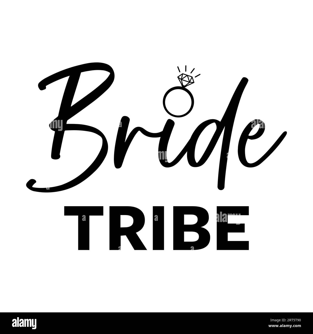 Bride tribe with diamond ring on white background. Isolated ...