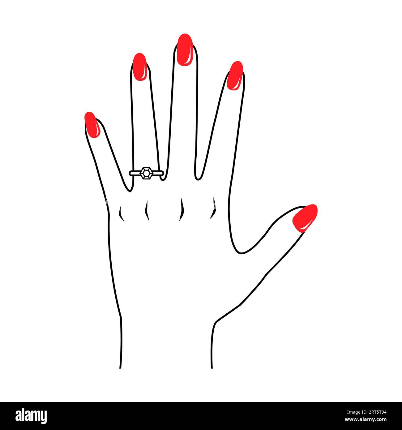 Bride finger with diamond ring on white background. Isolated ...