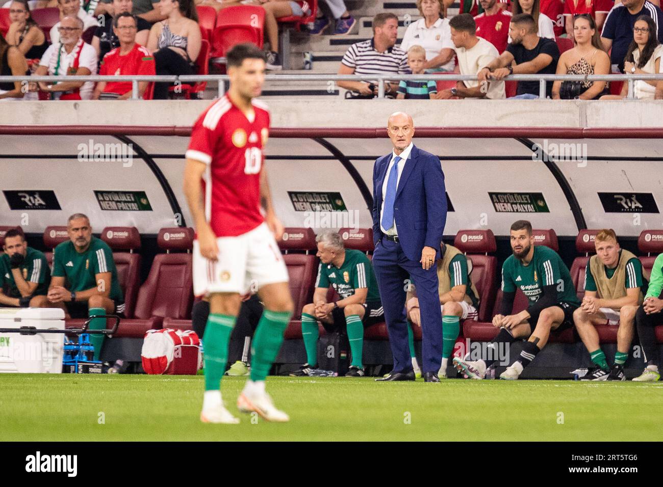 Budapest, Hungary. 10th Sep, 2023. Head coach Marco Rossi of Hungary ...