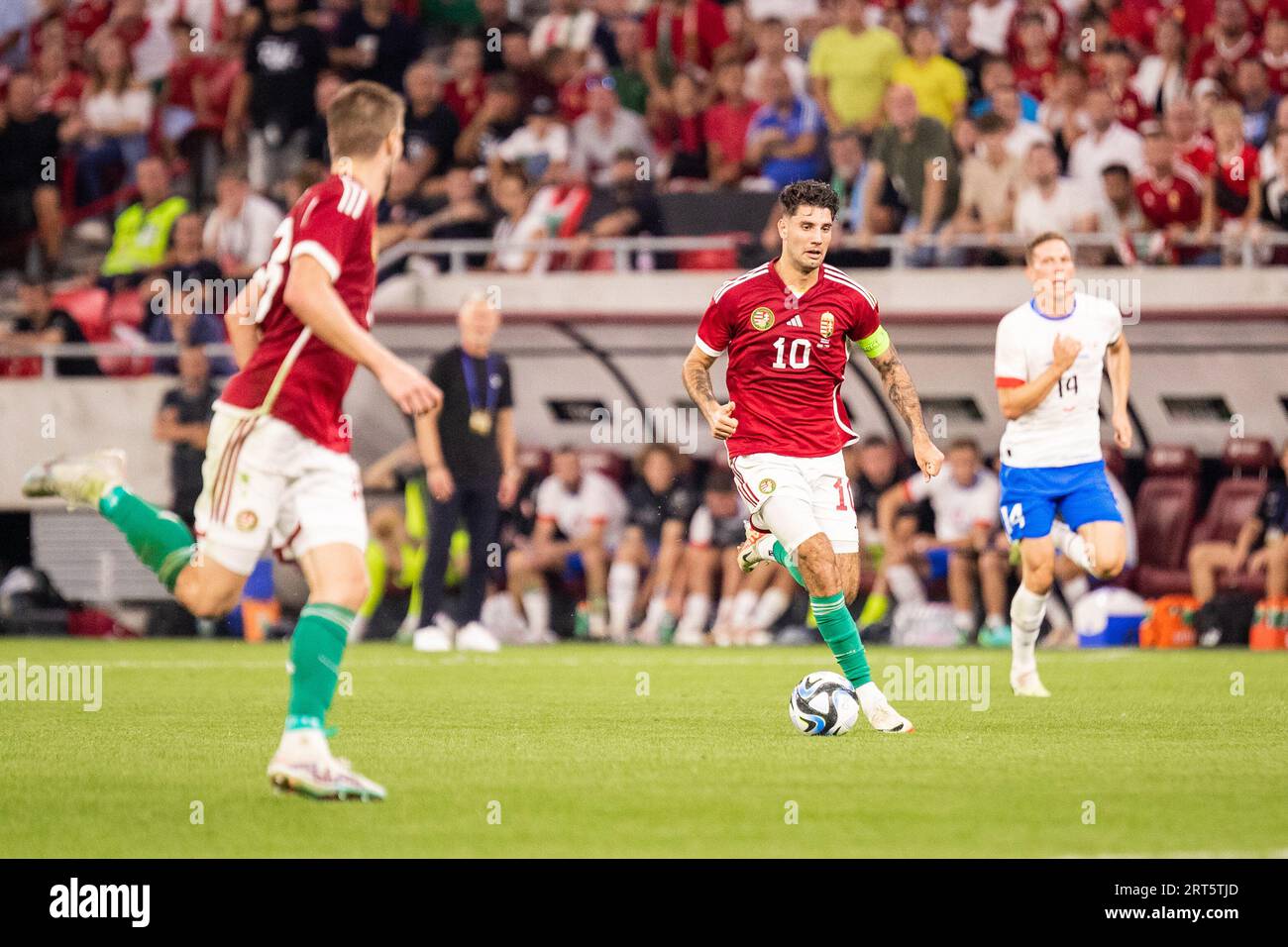 Budapest, Hungary. 10th Sep, 2023. Dominik Szoboszlai (10) of Hungary ...
