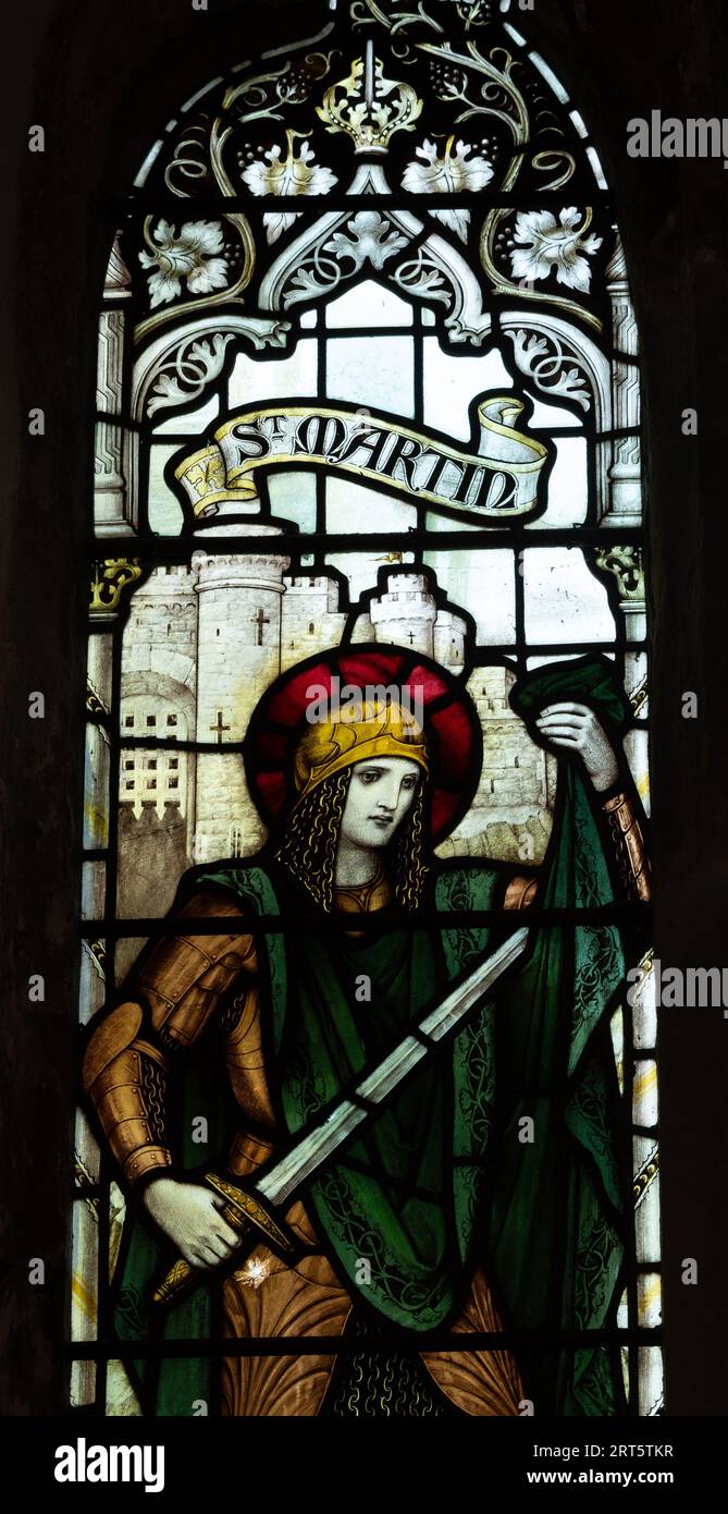 Saint Martin stained glass, St. Thomas`s Church, Catthorpe ...
