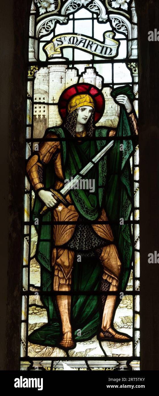Saint Martin stained glass, St. Thomas`s Church, Catthorpe ...
