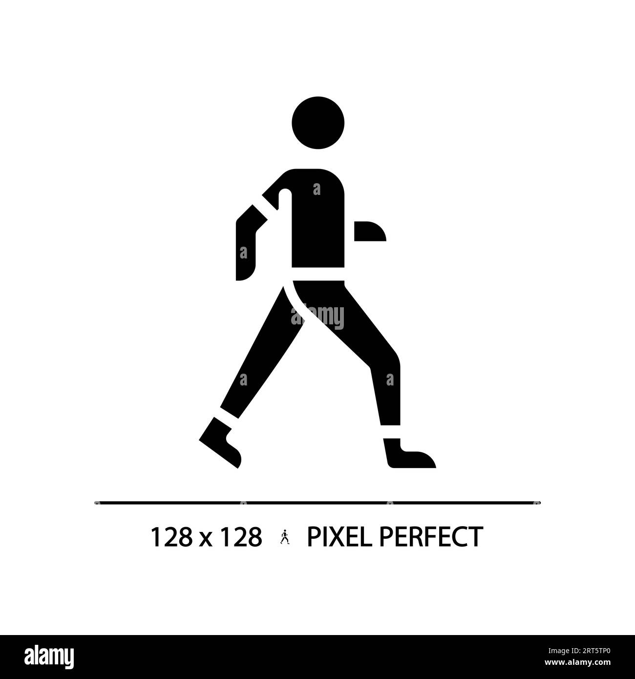 Pixel perfect walking glyph style black icon Stock Vector Image & Art ...