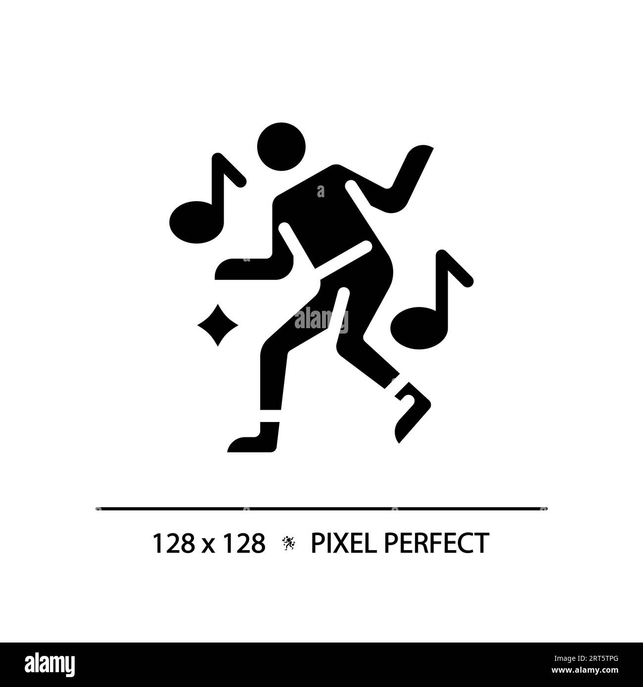Pixel perfect dance glyph style black icon Stock Vector Image & Art - Alamy