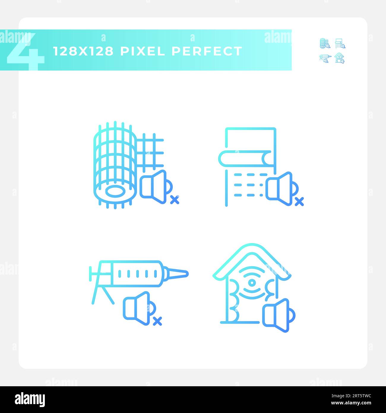 Pixel perfect soundproofing gradient icons pack Stock Vector Image ... Pixel perfect soundproofing gradient icons pack Stock Vector Image ...
