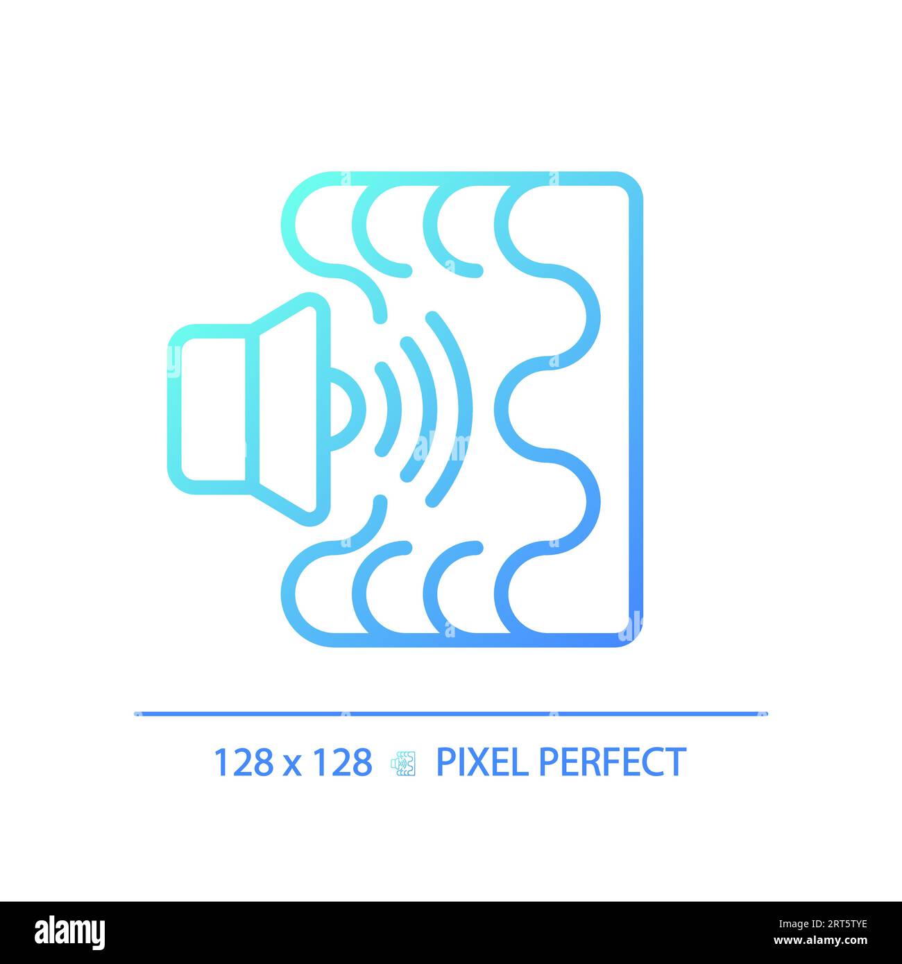 Pixel perfect sound absorption gradient thin linear icon Stock Vector ...