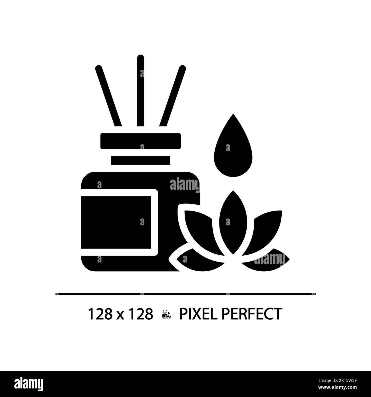 Pixel perfect incense sticks and lotus glyph style icon Stock Vector ...