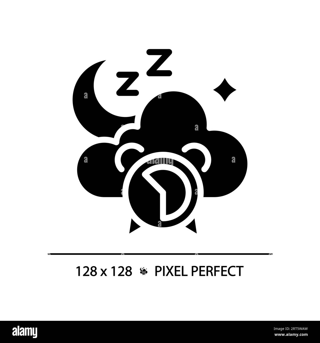 Pixel perfect good sleep glyph style black icon Stock Vector Image ...