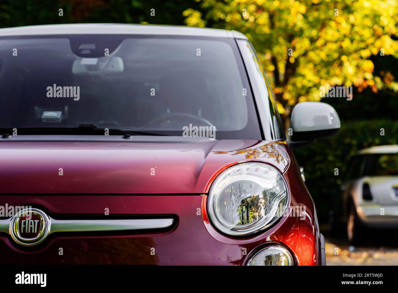 Milan, Italy - August 15, 2022: Fiat 500 classic retro car parked at ...