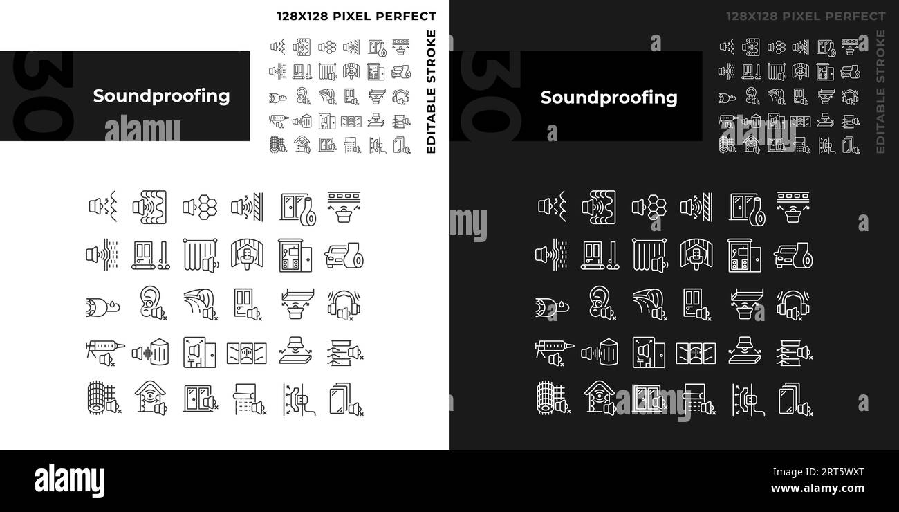 Editable light and dark soundproofing icons collection Stock Vector ... Editable light and dark soundproofing icons collection Stock Vector ...