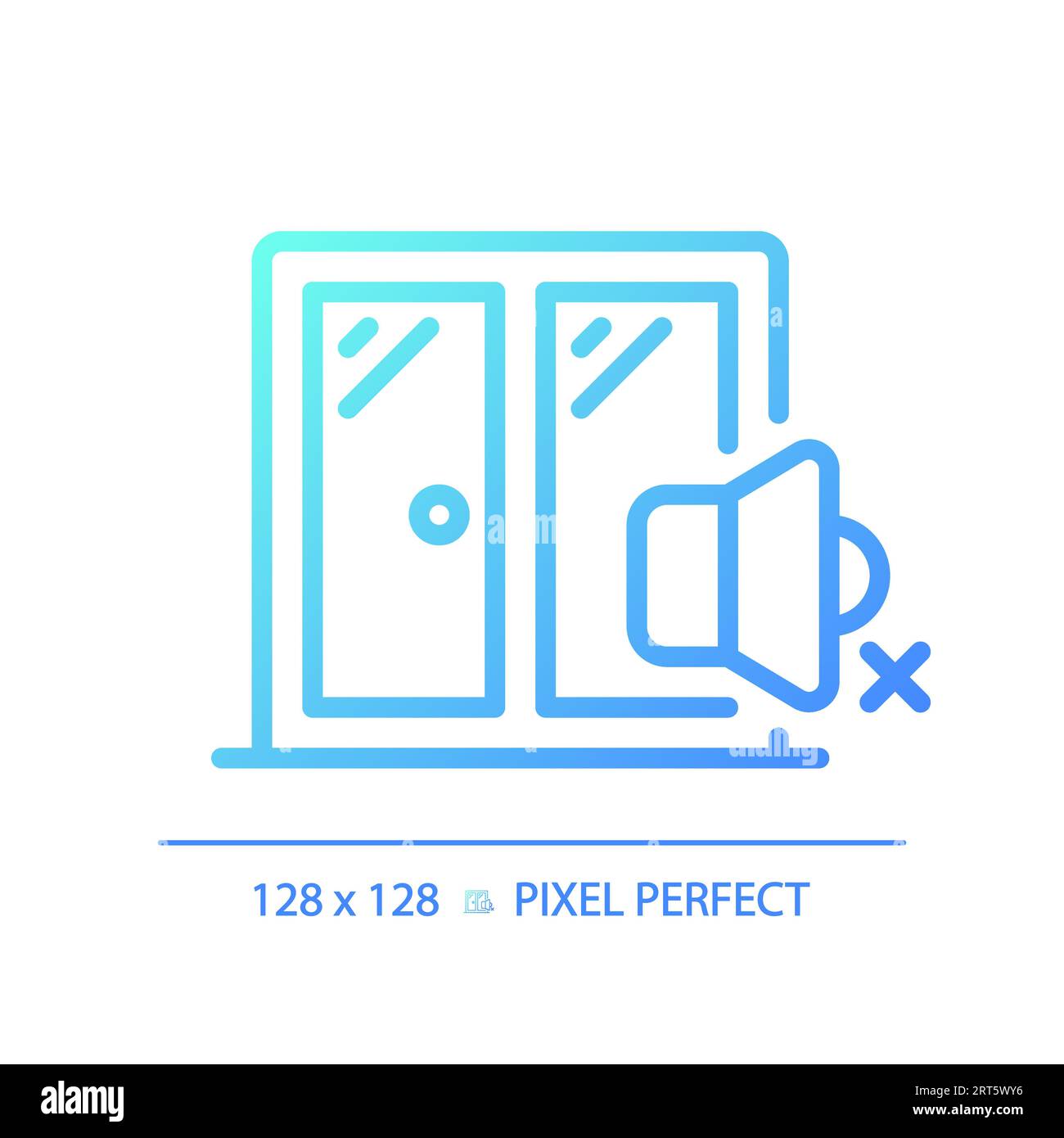 Pixel perfect soundproof windows gradient thin linear icon Stock Vector ...