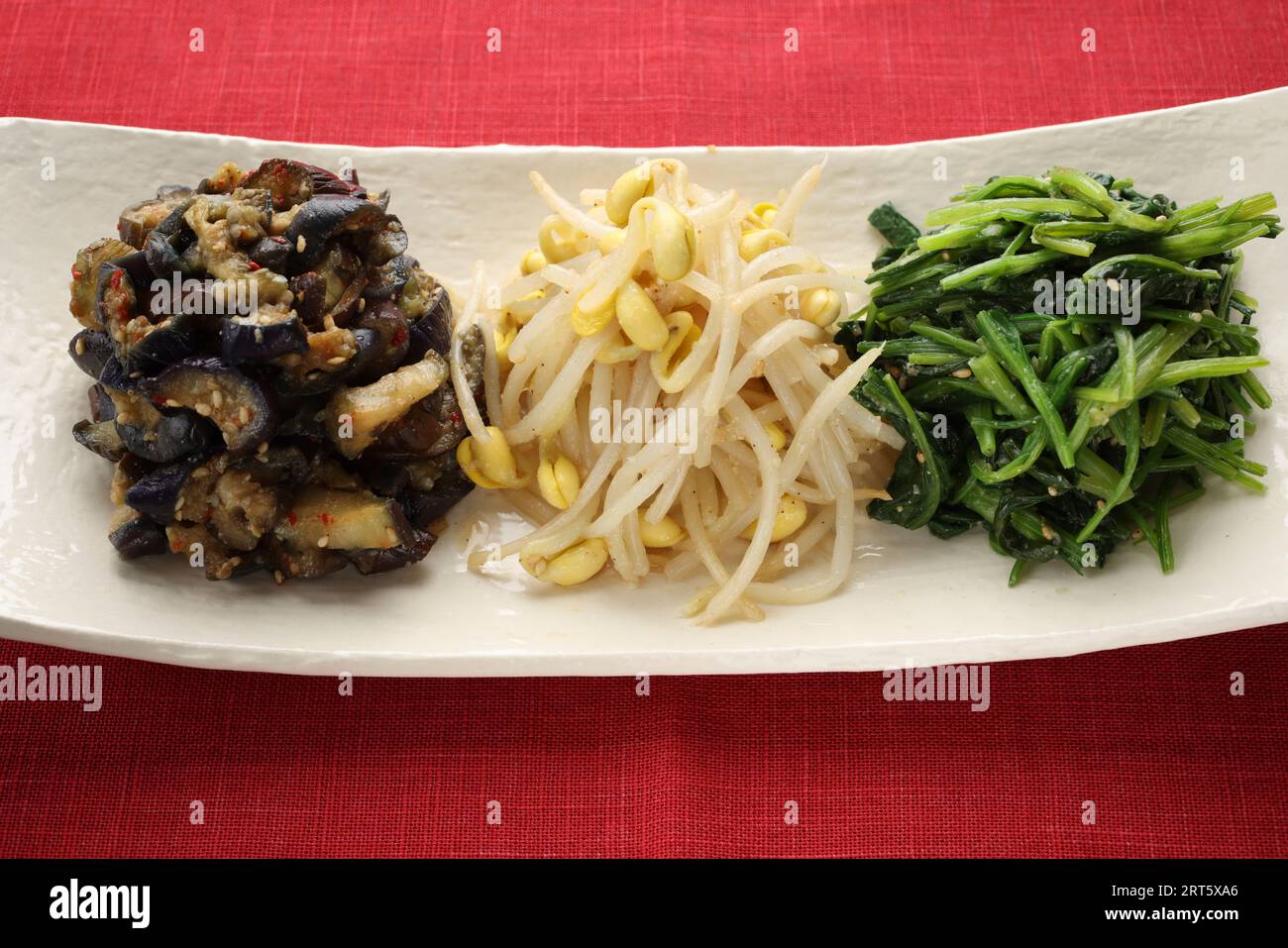 A picture shows Namul platter in Tokyo on Aug. 28, 2023. Namul is a ...