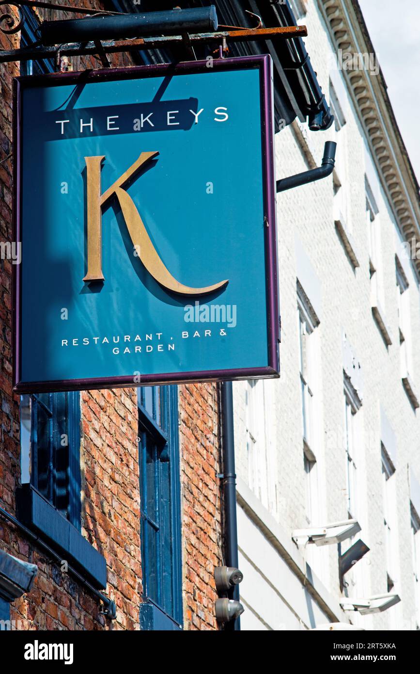 The Keys Pub Sign, High Street, Yarm on Tees, North Riding Yorkshire ...