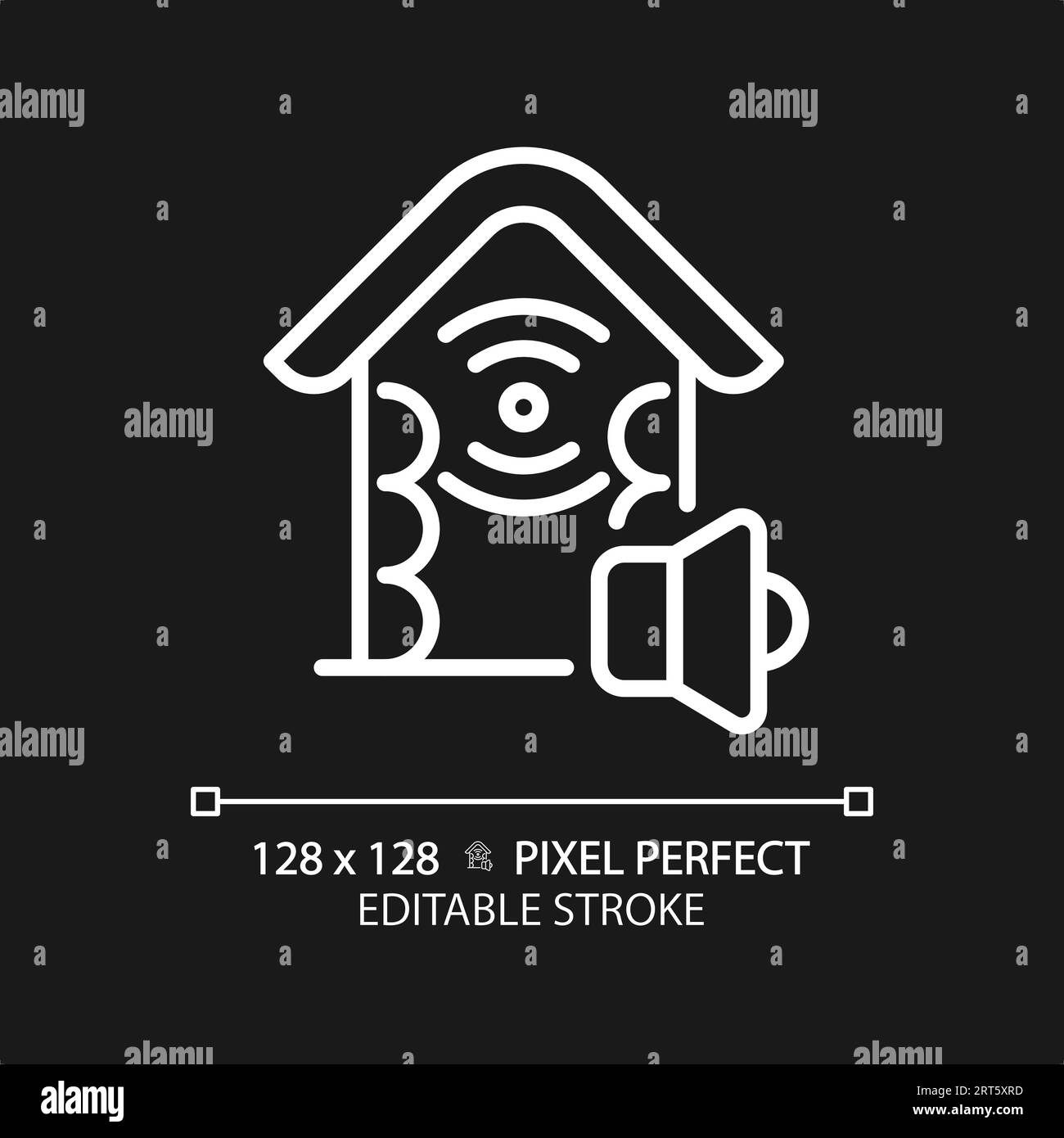 Customizable soundproof walls white thin linear icon Stock Vector Image ...