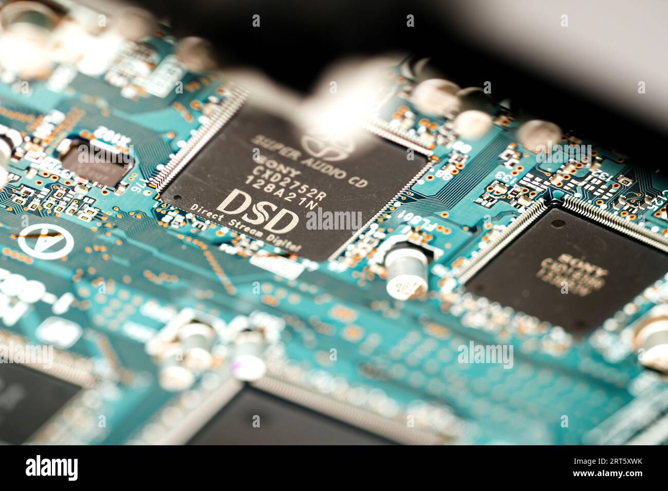 Tokyo, Japan - Mar 29, 2023: On the circuit board, the Sony CXD2752R ...