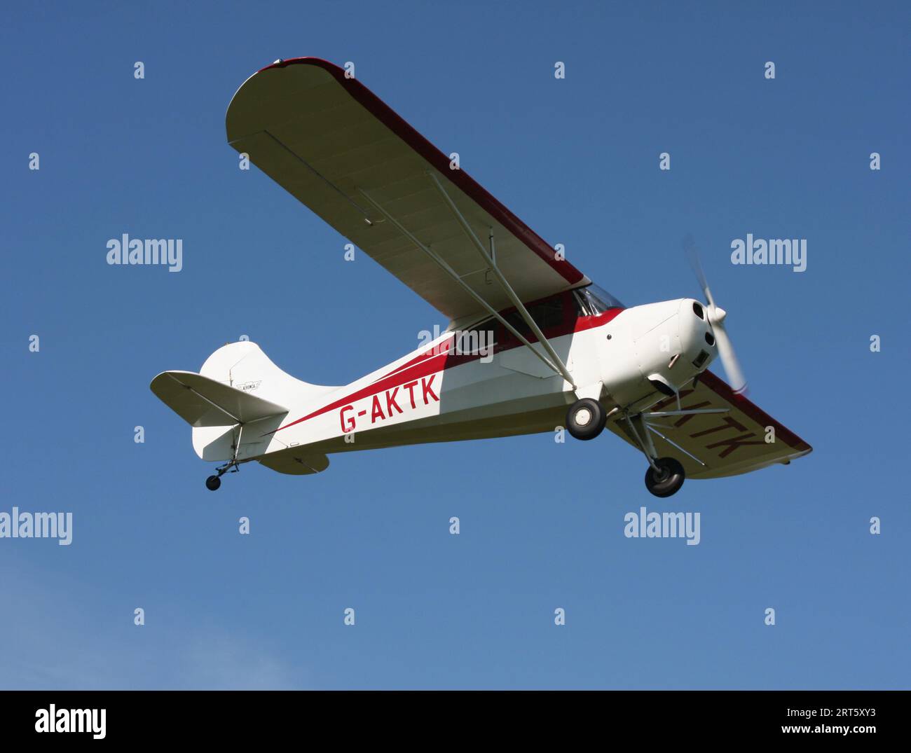 An Aeronca 11AC Chief departs an airfield in East Sussex Stock Photo ...