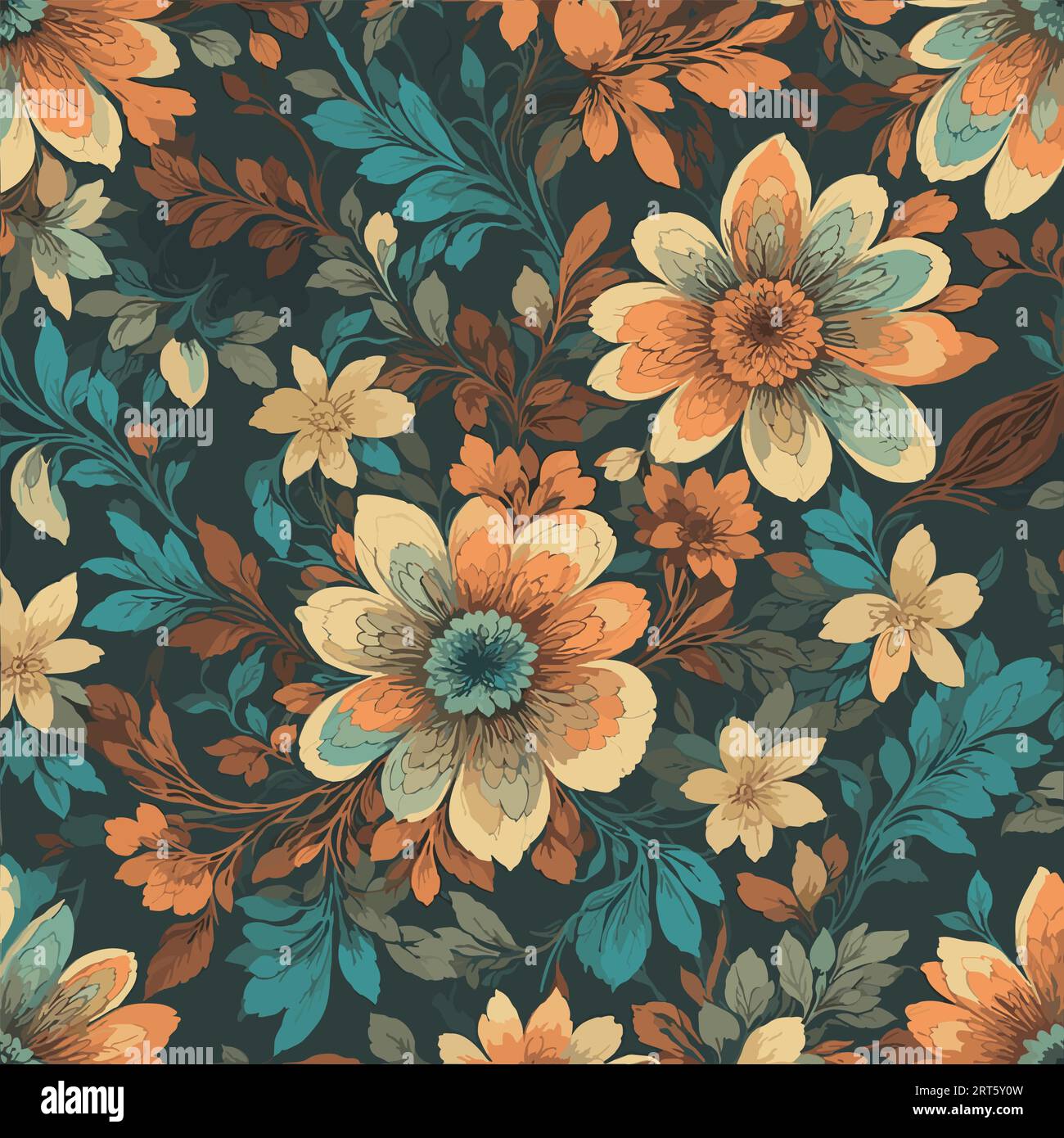 Colorful floral print background. Seamless floral pattern with bright ...