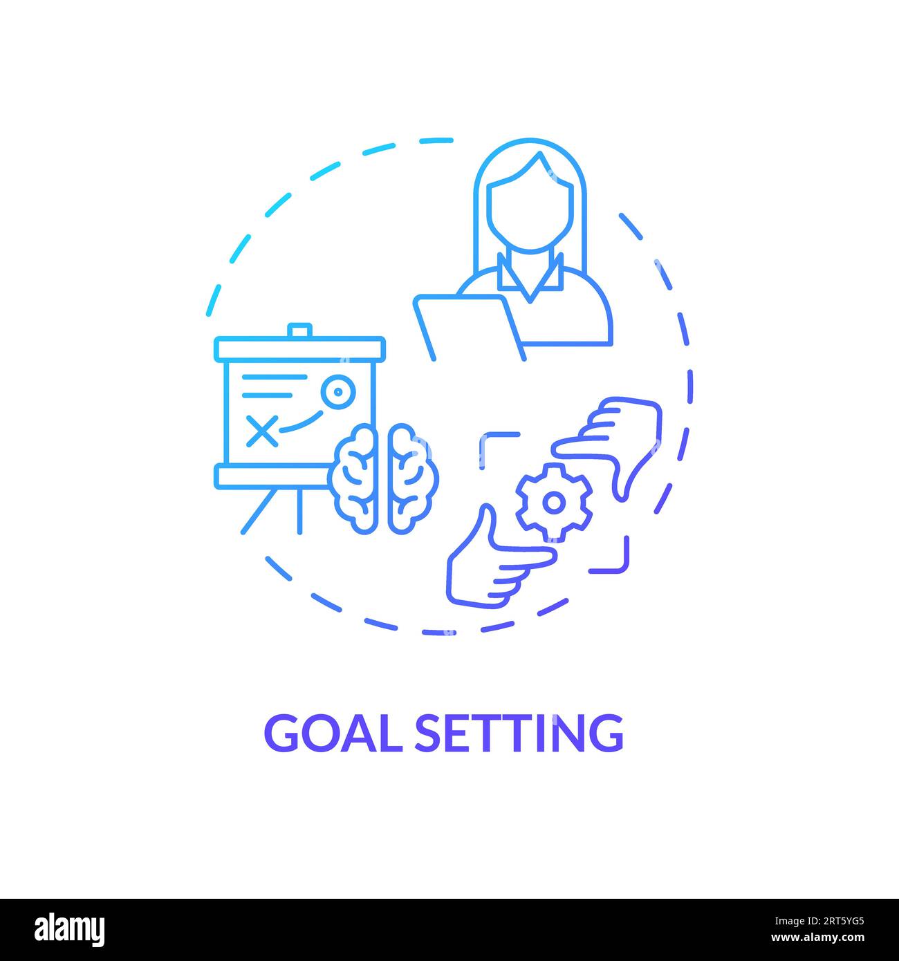 2D goal setting gradient line icon concept Stock Vector Image & Art - Alamy