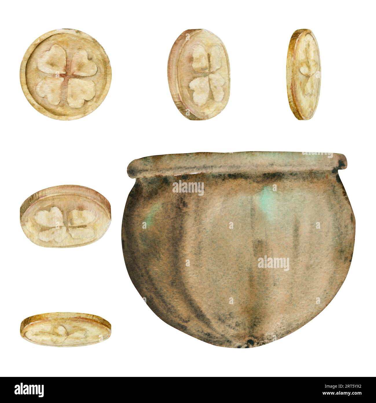 Watercolor hand drawn illustration, Saint Patrick holiday. Leprechaun ...