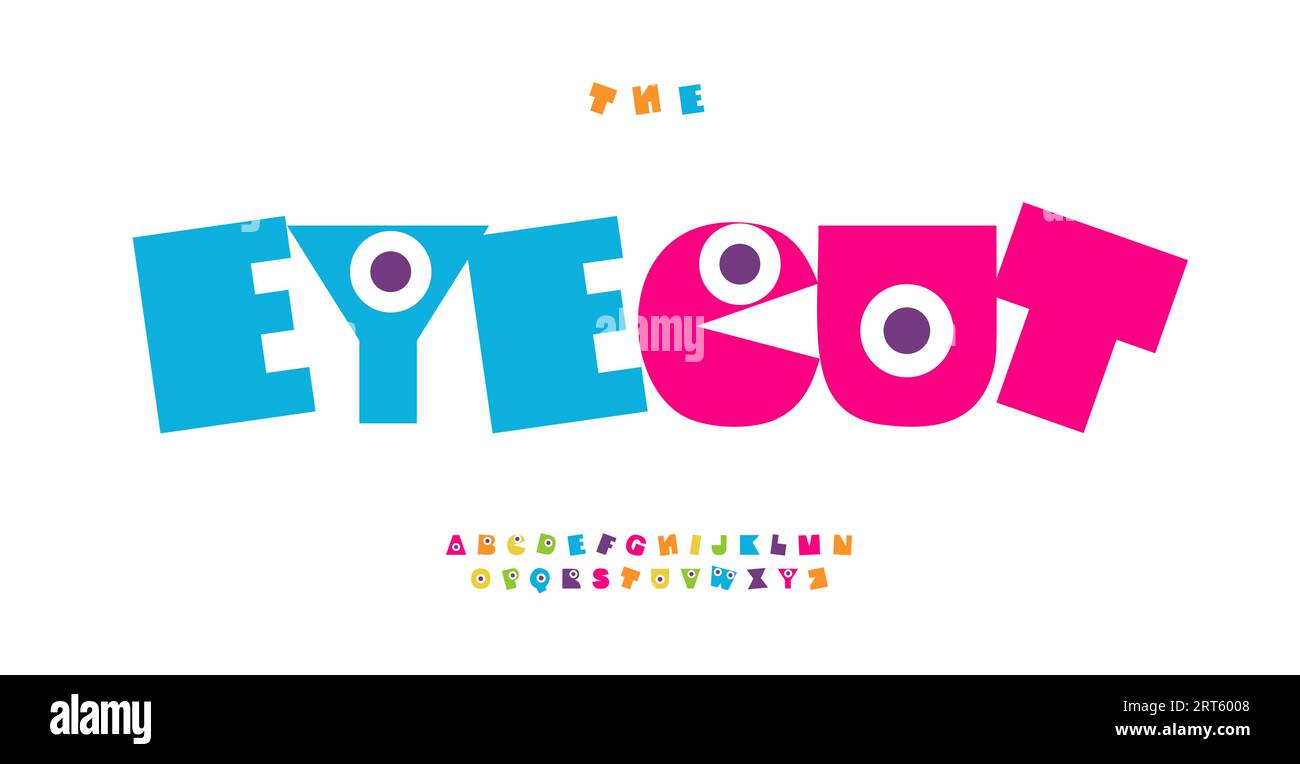 Silly playful and friendly alphabet for children books, comics, games ...