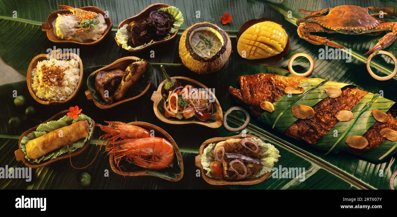 Cusina Filipina - typical dish with Lapu Lapu (fish), crab, etc ...